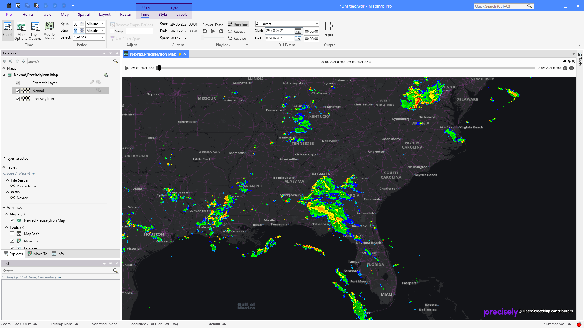 Precisely MapInfo Pro ver. 2021.1 and Time-enabled WMS