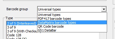 How to insert a Datamatrix barcode in Doc1 Designer
