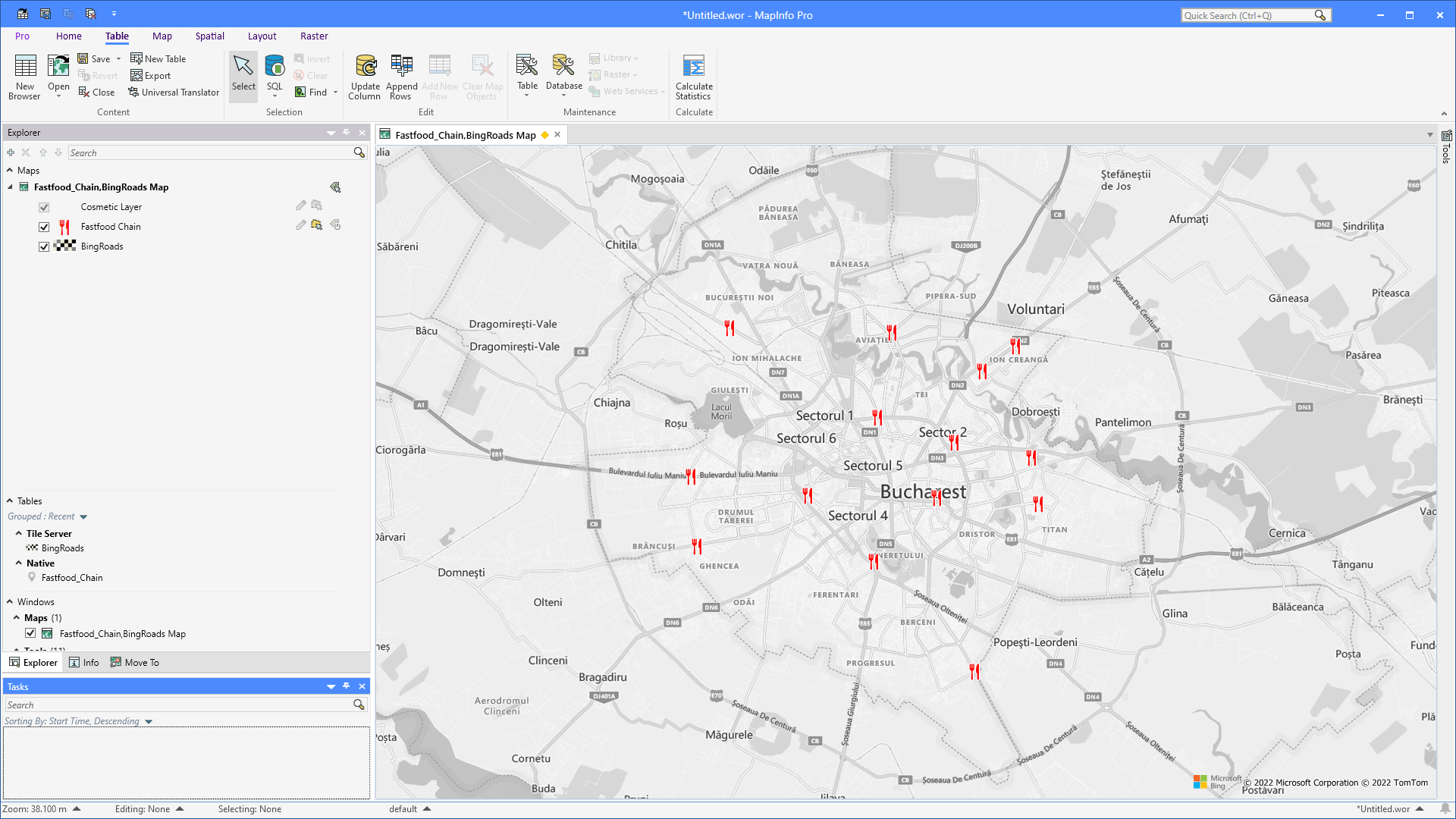 Controlling the drawing order when objects are in the same layer in a Precisely MapInfo Pro table.