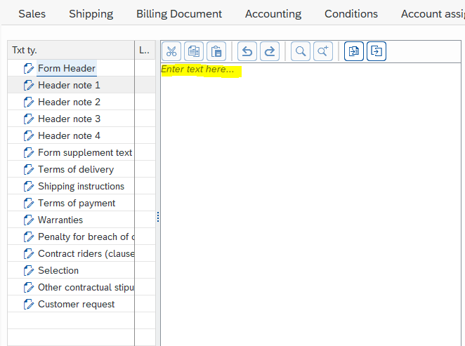 Adding or modifying long texts on existing order in Automate Studio