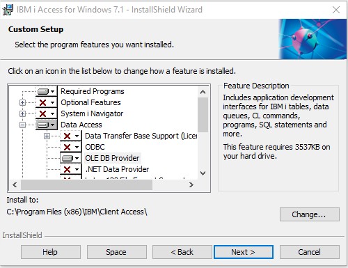 How to install OLE DB Provider for Assure Security Console?