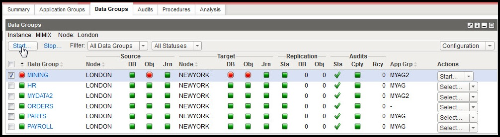 How do I remove a library from replication at MIMIX V8 and above?