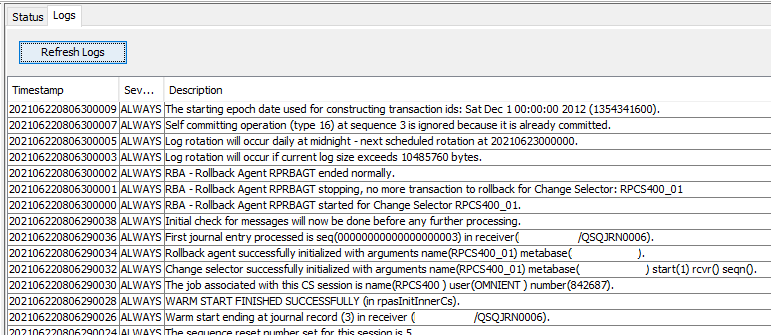 How to view/copy Change Selector logs from IBM i
