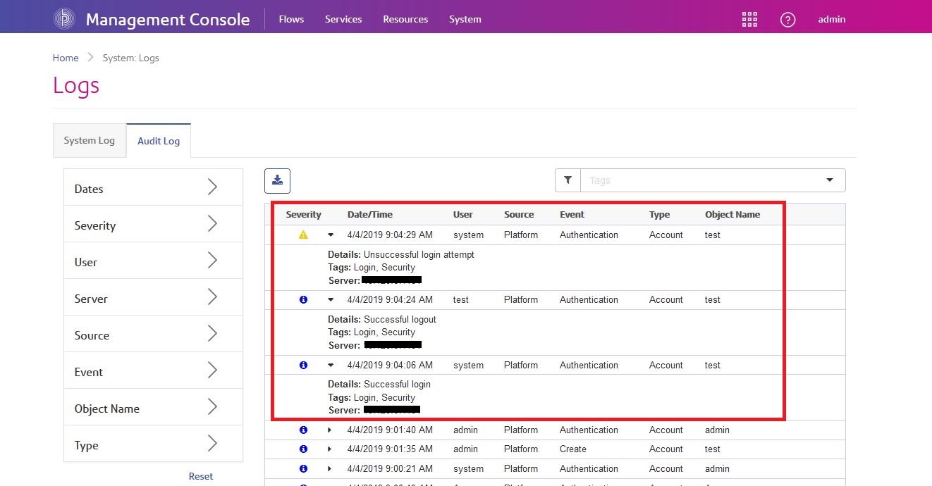 Tracking 'Login' and 'Logout' in Spectrum