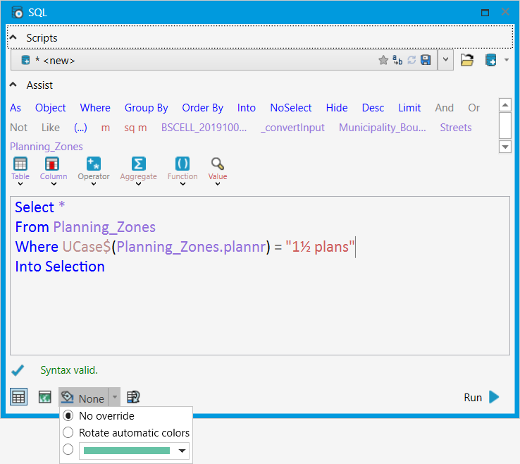 Understanding the new SQL dialog in MapInfo Pro 2019