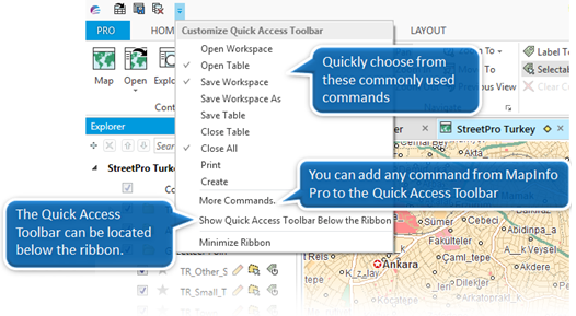 Customize the User Interface in MapInfo Pro
