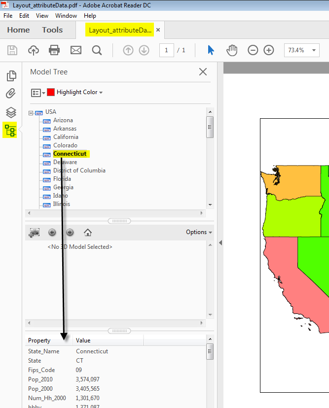 How to view attribute data in exported PDF files - MapInfo Professional?