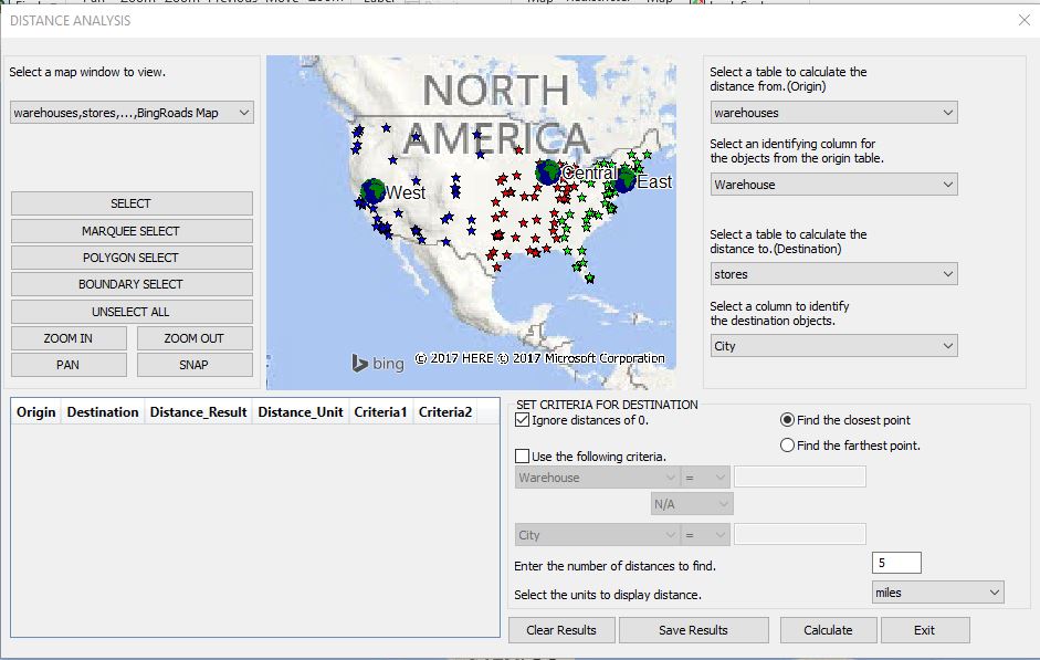How to use the Distance Calculator tool in MapInfo Pro to find the ...