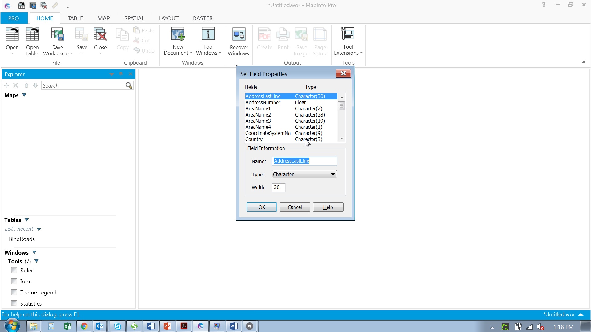 Working with Excel files in MapInfo Pro