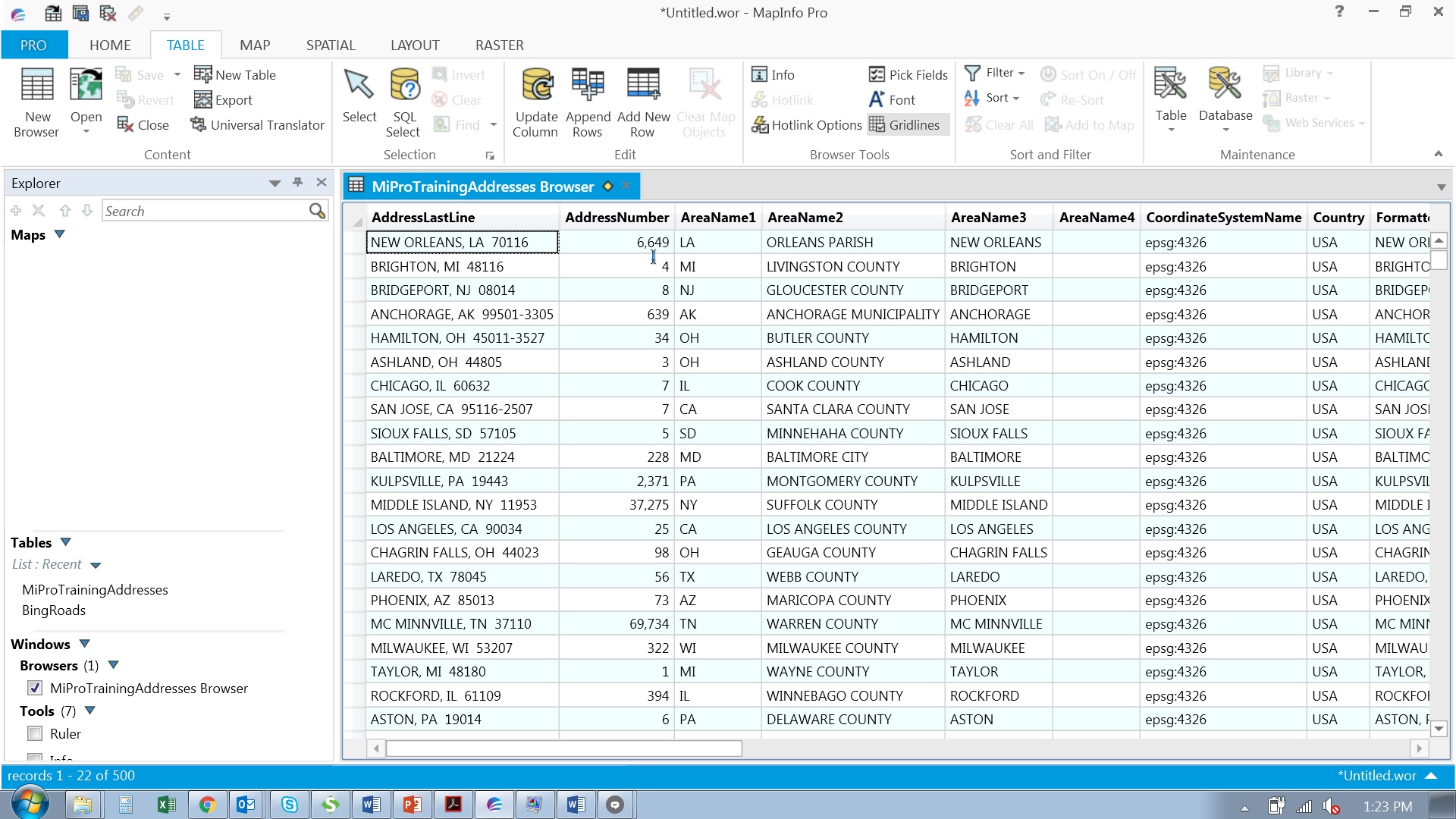 Working with Excel files in MapInfo Pro