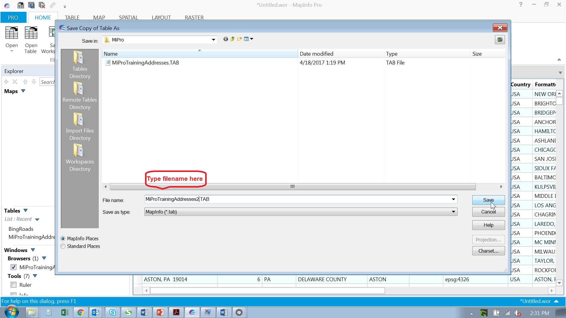 Working With Excel Files In Mapinfo Pro