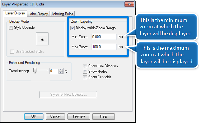 Using Zoom Layering In MapInfo Pro
