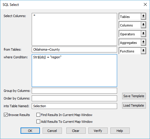 Querying By Object Types In Mapinfo Pro