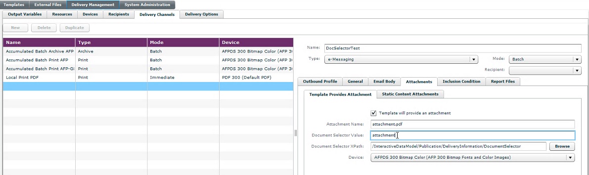 How to set Document Selector for a publication with two documents in ...