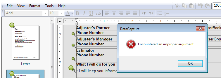 'Encountered an improper argument' message in EngageOne Server