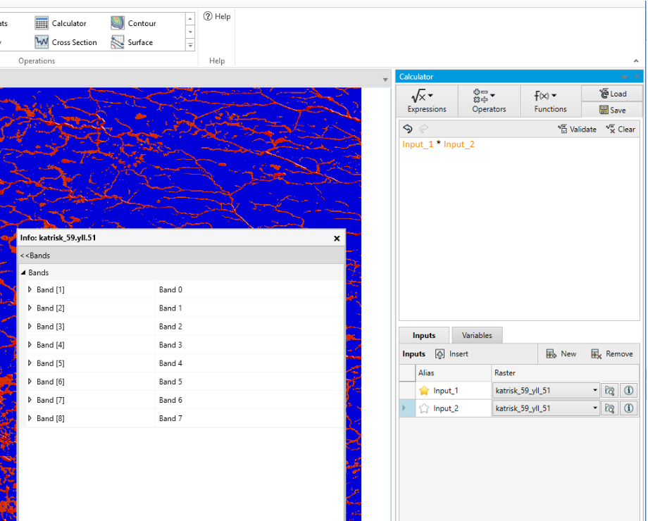 How to use the calculator with multiple bands in MapInfo Pro Advanced 16.0