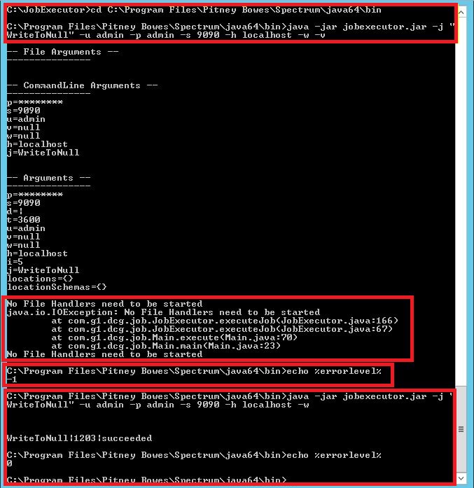 'No File Handlers need to started' message in Spectrum Job Executor