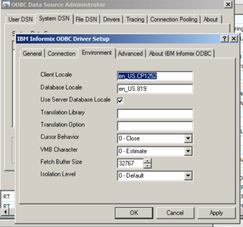 "ODBC Error: [Infomix OBDC Driver] Inexact character conversion during ...