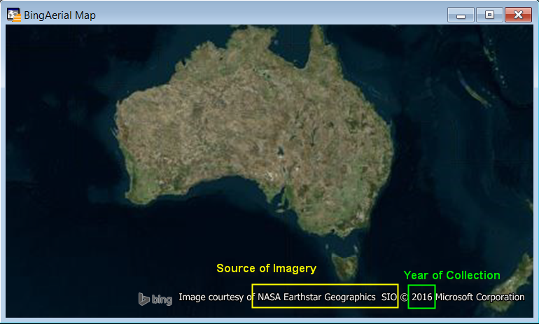 How to check the Bing Map layer's source of imagery and year of ...