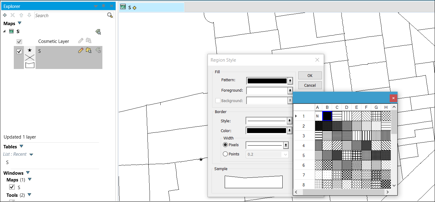 MapInfo Pro region styles