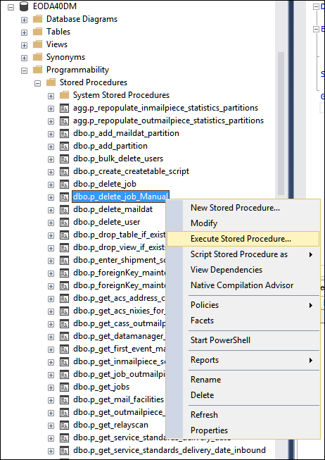 How to manually delete a job in EngageOne Delivery Audit
