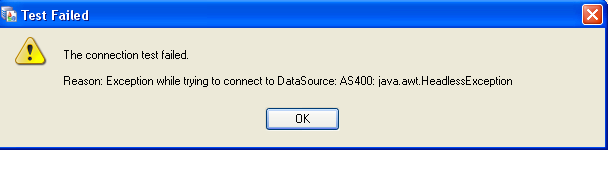Resolve exception while trying to connect to DataSource: AS400: java ...