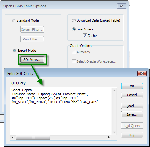 How to set columns of a DBMS table as Read only in MapInfo Pro