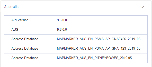 Accessing Database Details And Version Number In Spectrum Enterprise Geocoding Module