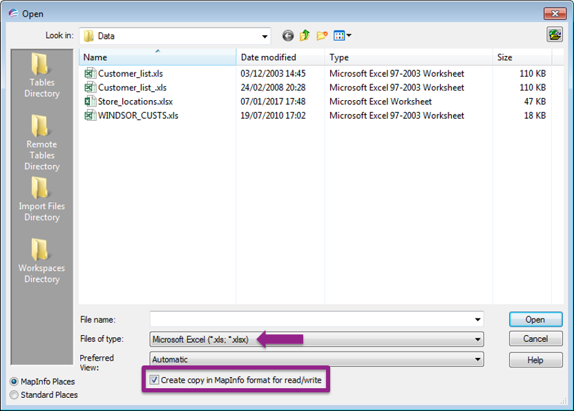 How To Open An Excel Or Text File For Editing In Mapinfo Pro