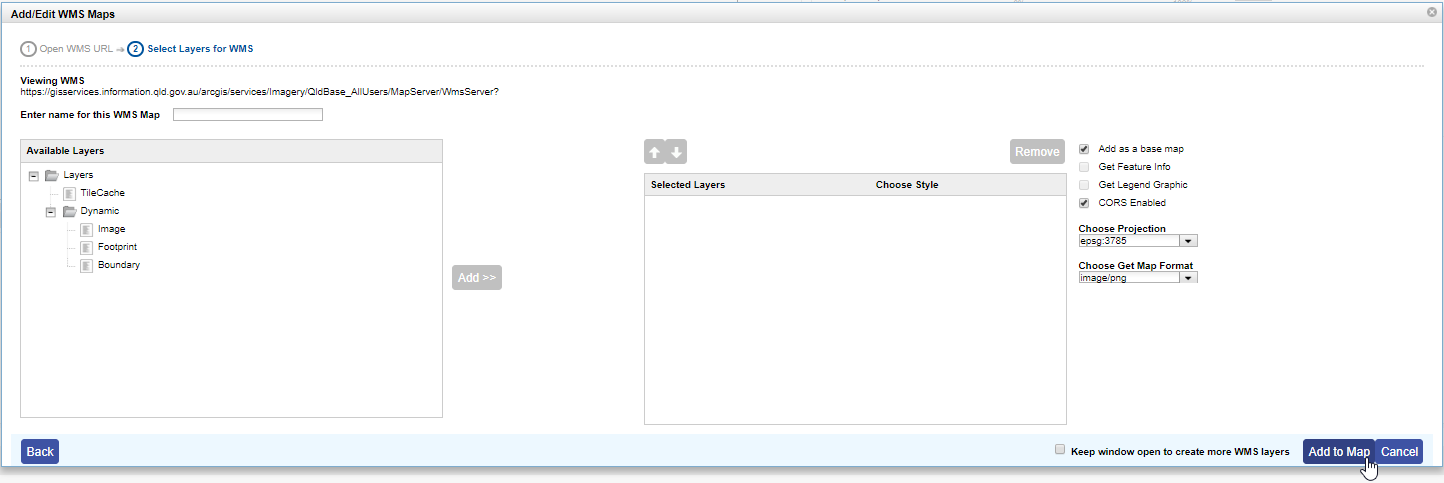 Adding external WMS maps to a map configuration in Spectrum Spatial Analyst