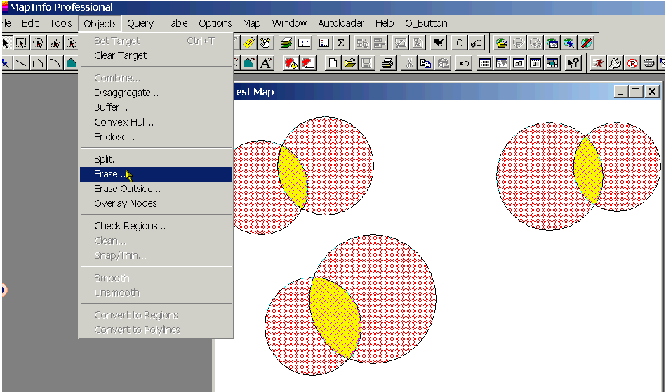 How To Use Check Regions To Create Objects Representing The Intersections Of Polygons In Mapinfo Pro