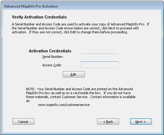 Activating a node-locked license of MapInfo Pro