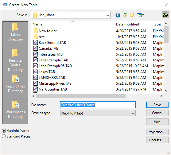 Creating Buffers Around A Table Of Point Objects In Mapinfo Pro