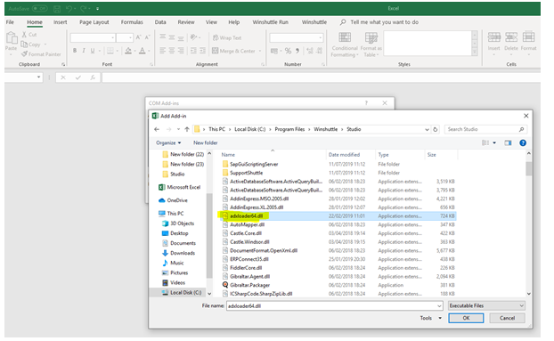 Studio excel-add in missing
