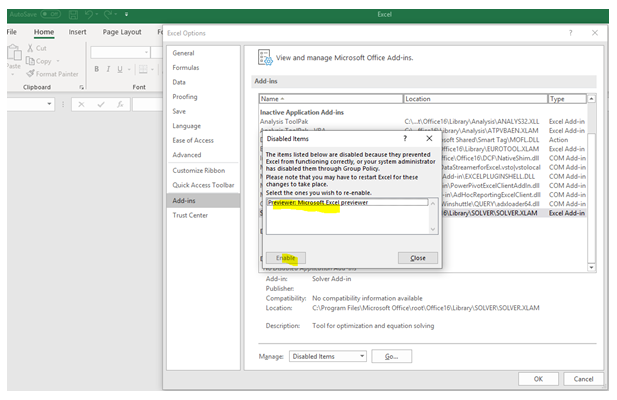Studio excel-add in missing