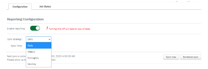 How to change Winshuttle foundation report sync frequency?