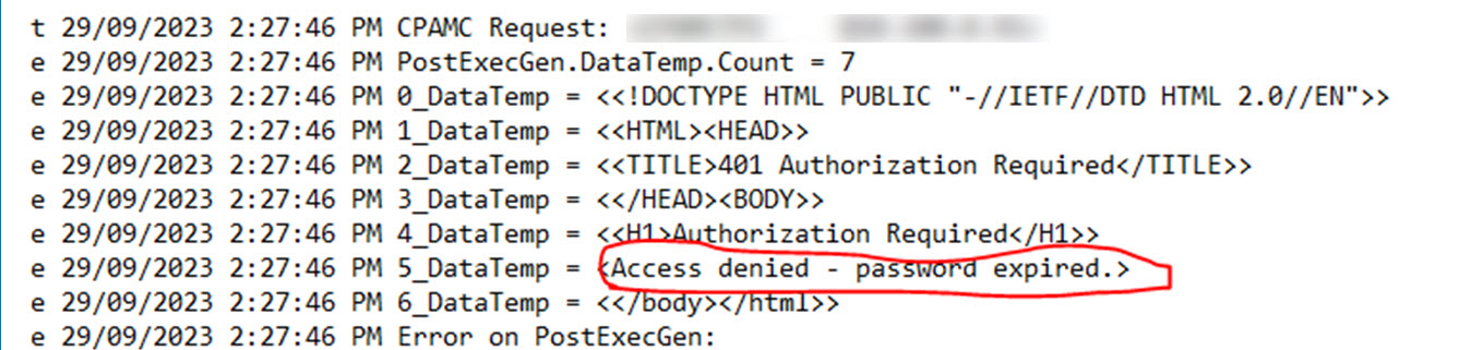 Enforcive CPS: When testing connection to IBMi receiving Password Expired