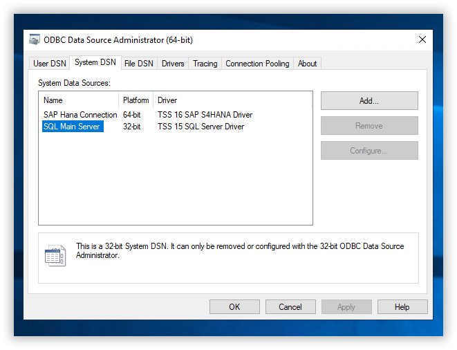 Trillium - ODBC drivers - Migrations - Windows