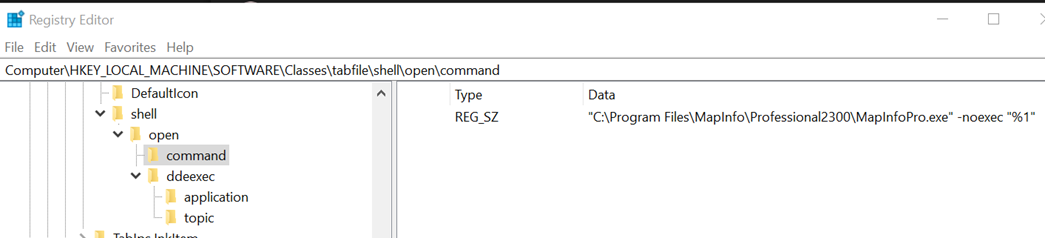 Understanding Open Table behavior in MapInfo Pro when a .tab file is double-clicked in Windows ...