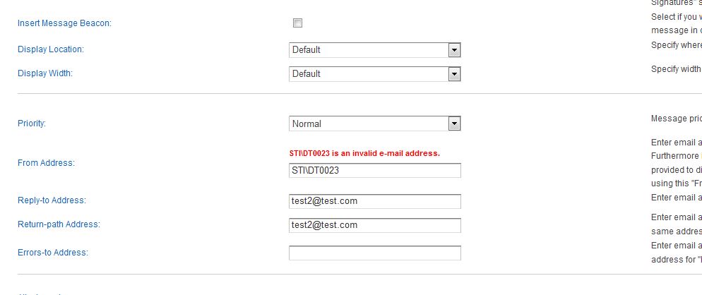 Resolve error "Invalid e-mail address" when configuring Outbound ...