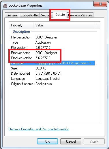 Doc1 Designer V5/6 - How to establish exactly which version of Designer is installed