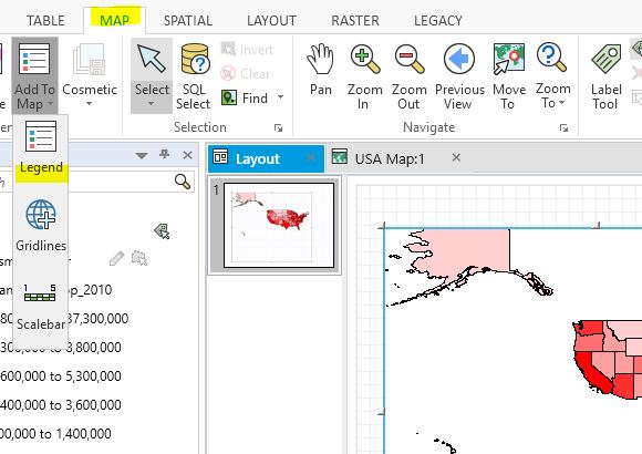 Inserting a legend into a layout window in MapInfo Pro 64-bit