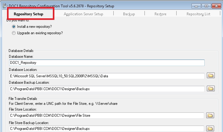 Using Repository Configuration Tool in EngageOne Designer