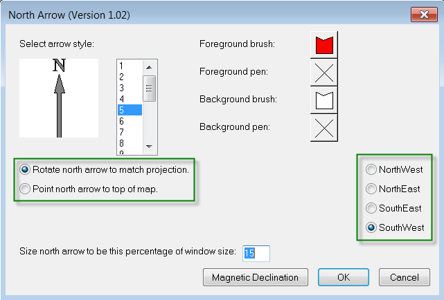 Inserting and removing North Arrow symbols to a mapper or layout window ...