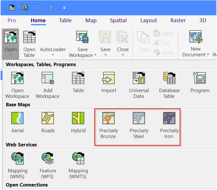 MapInfo Pro and problems adding Precisely Iron, Steel, or Bronze Map Tiles