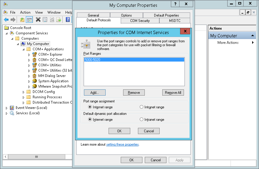 Control dynamic port allocation for Remote Procedure Call (MSDTC) in ...