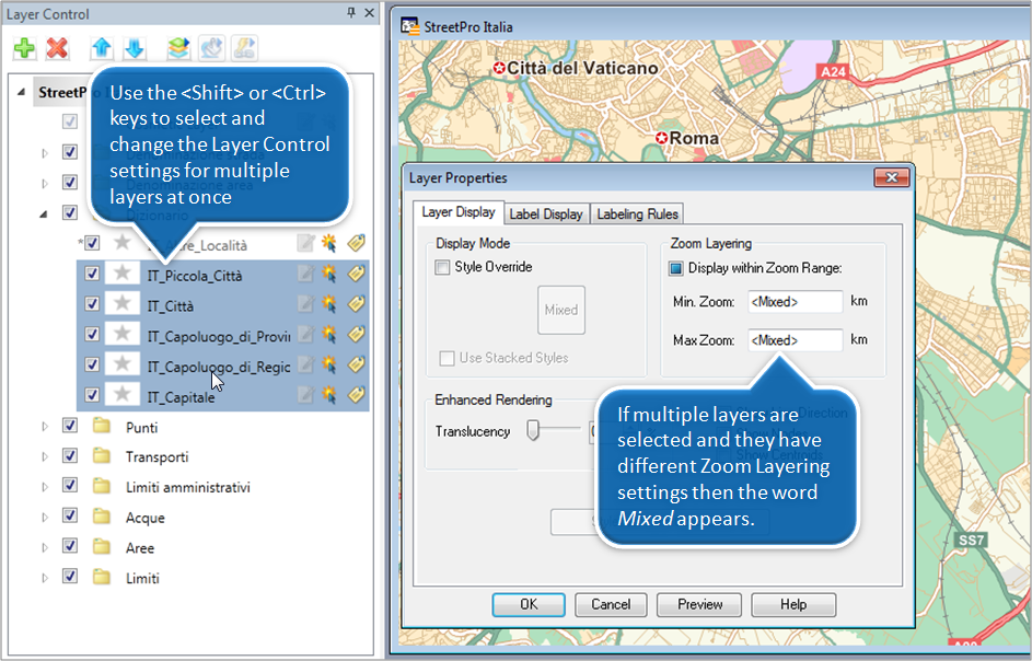 Using Zoom Layering In MapInfo Pro