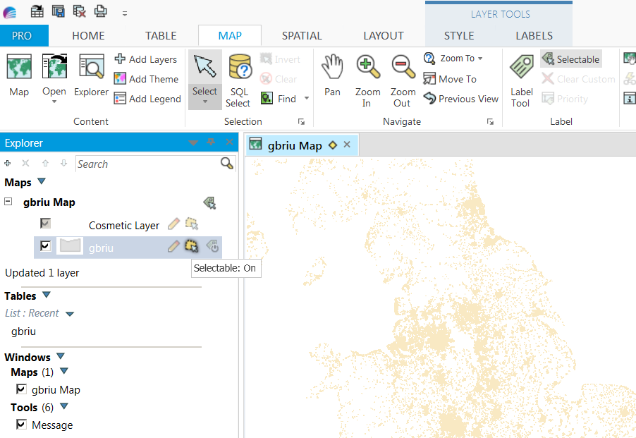 Label does not appear in Mapinfo Professional.
