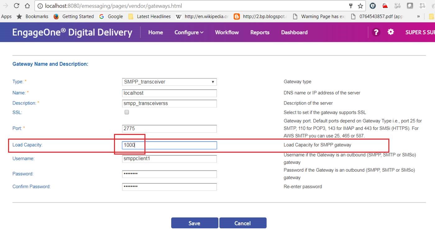 Reducing the SMS Gateway Load capacity in EngageOne Deliver
