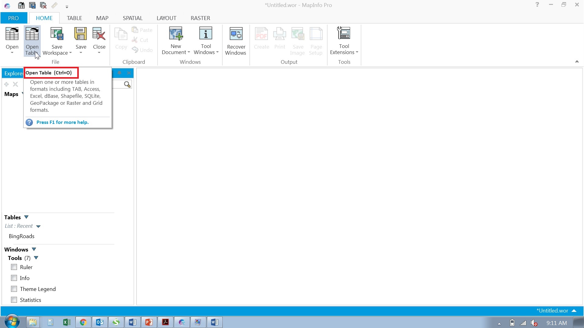 Working with Excel files in MapInfo Pro
